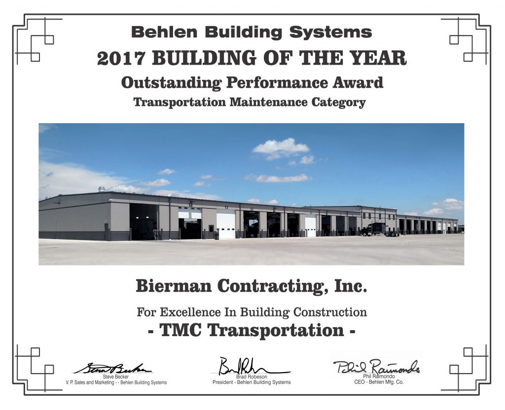 Awards | Bierman Contracting